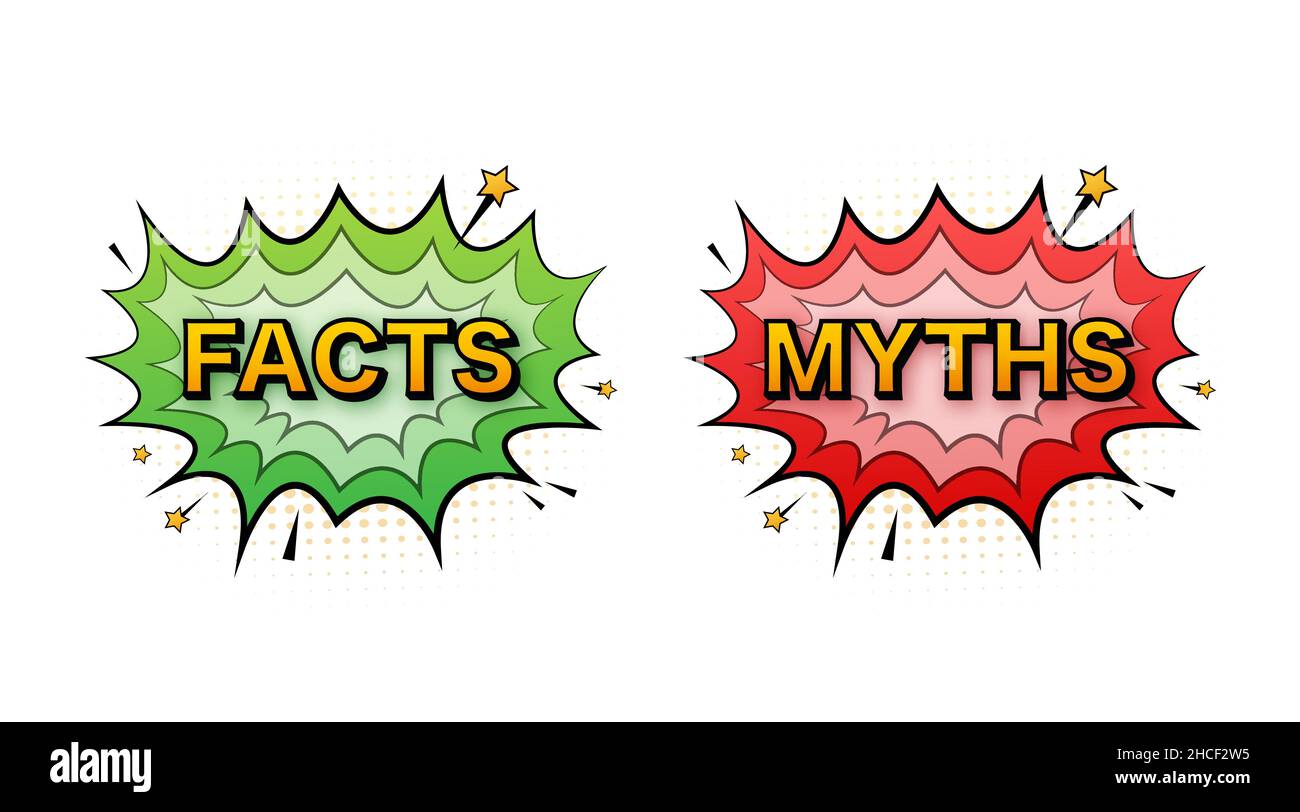 Myths facts pop style. Facts, great design for any purposes. Vector ...