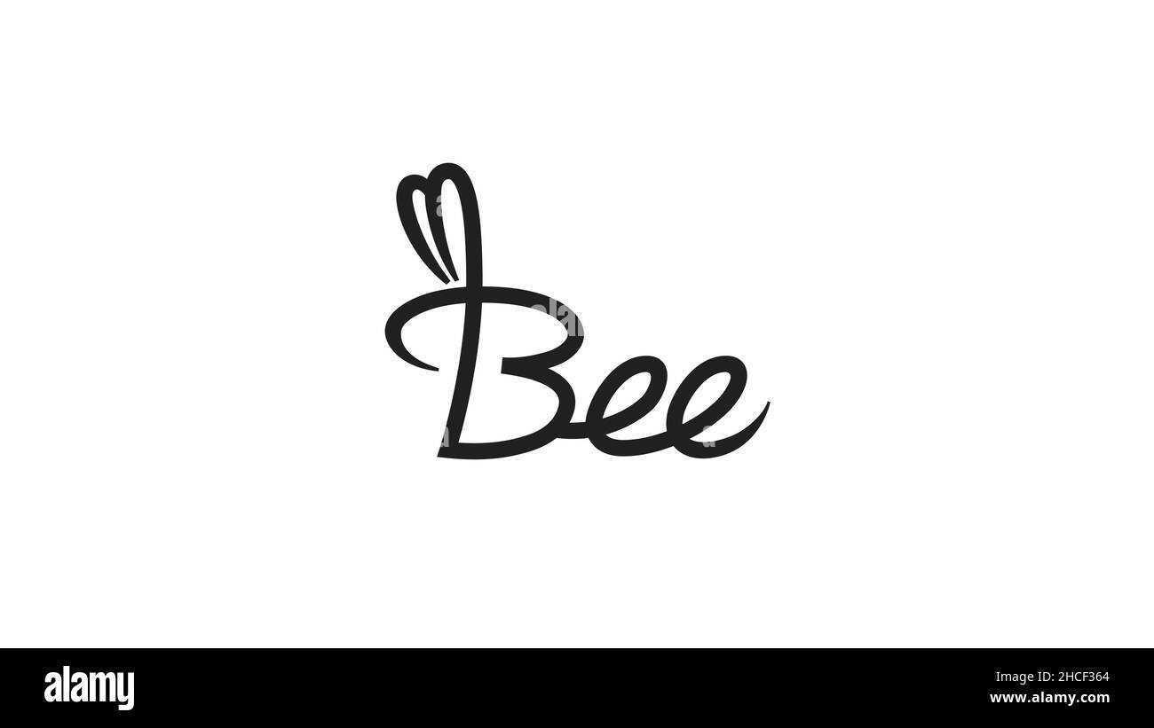 creative bee letter typography logo vector symbol sign Stock Vector ...