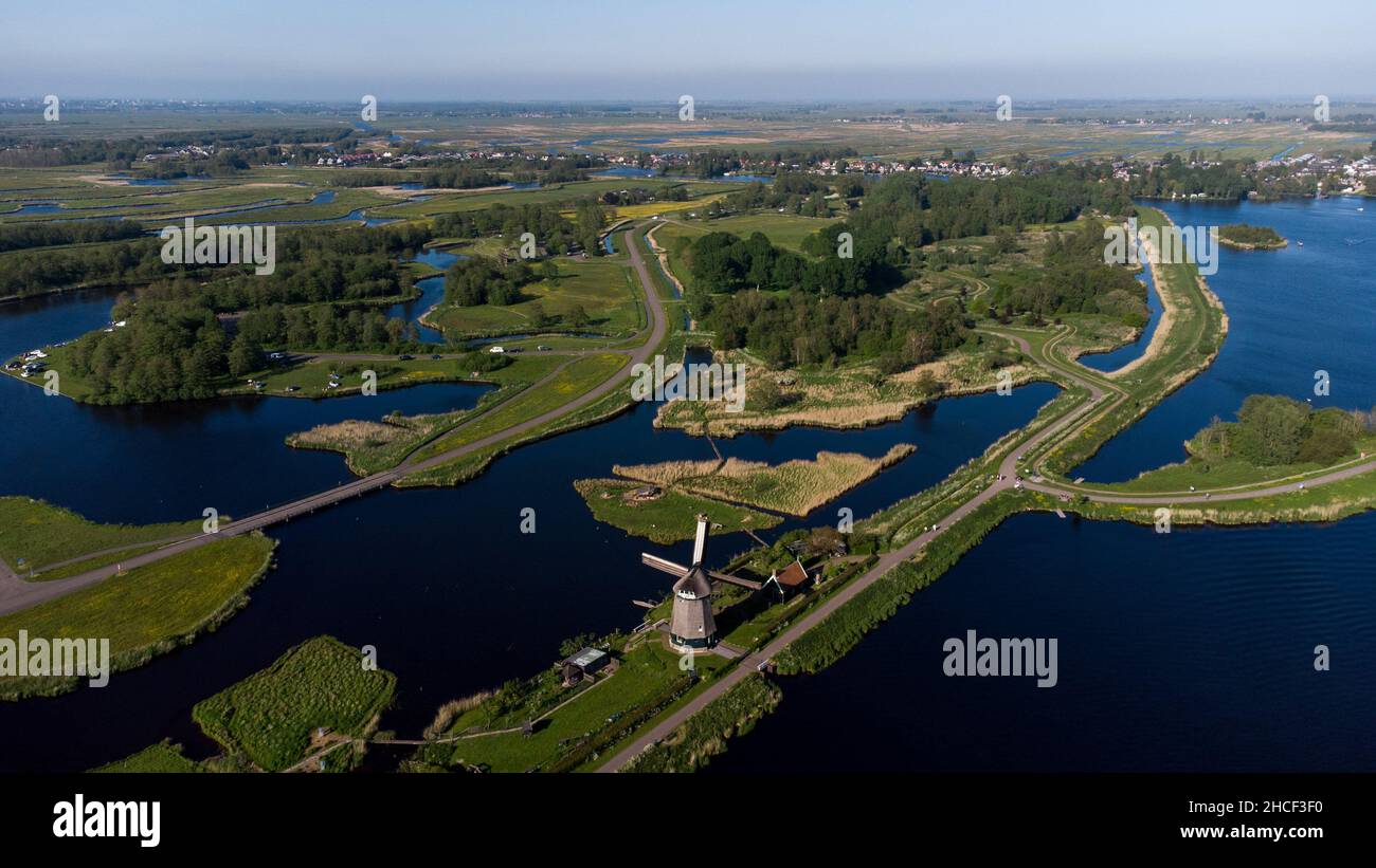 Netherlands, Holland, Amsterdam Noord, 2021-05-30. Aerial view of ...