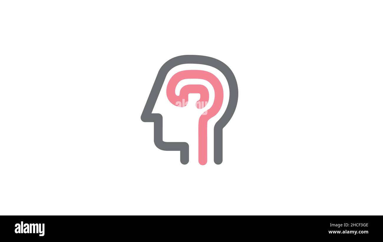 creative orange human brain head logo vector symbol Stock Vector Image ...