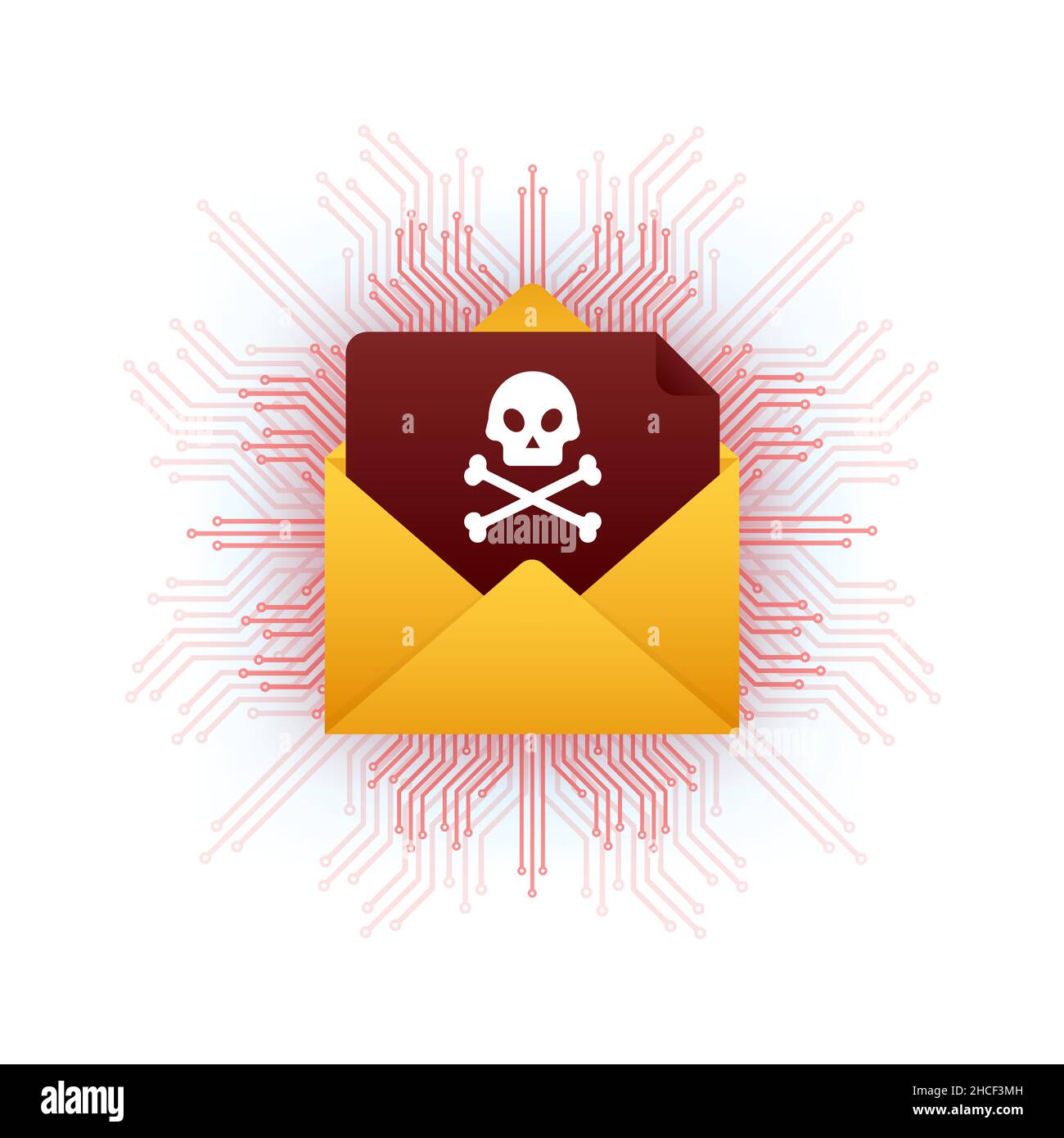Red email virus. Computer screen. virus, piracy, hacking and security ...