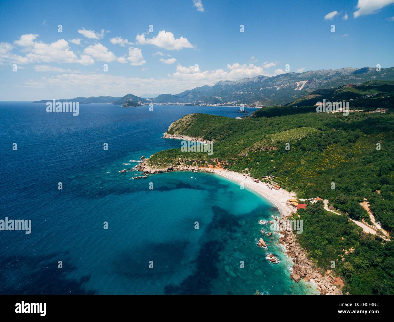 Aerial view of clean water at the Drobni Pijesak beach Stock Photo - Alamy