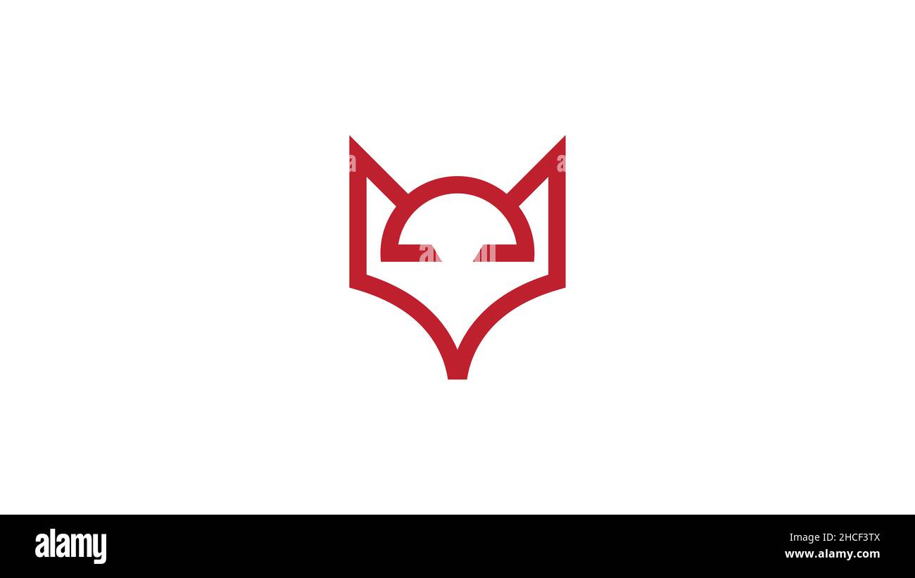 creative abstract fox head logo vector design symbol Stock Vector Image ...