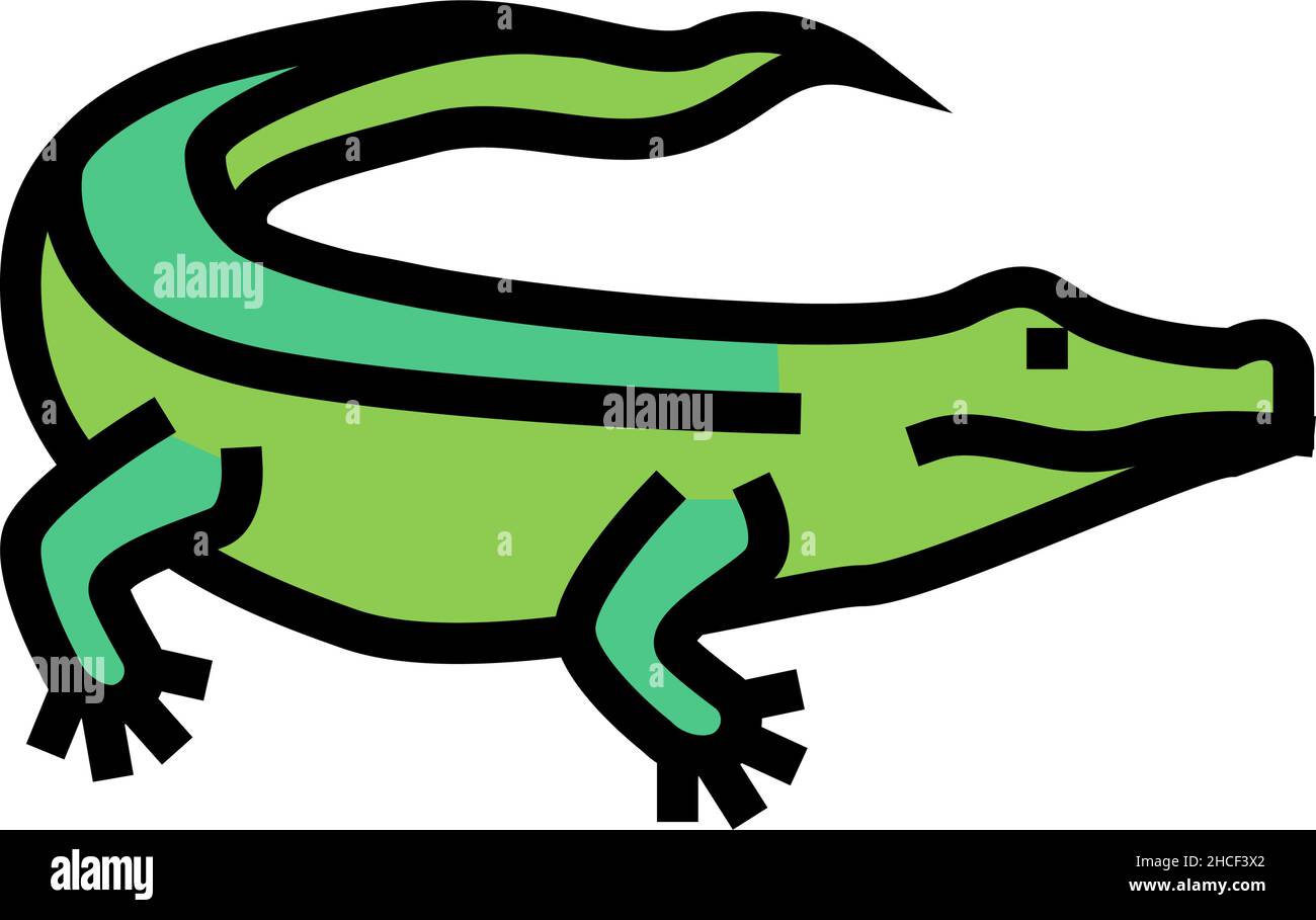 alligator wild reptile color icon vector illustration Stock Vector ...