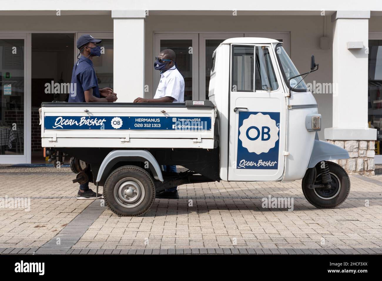 Ocean Basket Restaurant branded Piaggio Ape vehicle in Hermanus ...