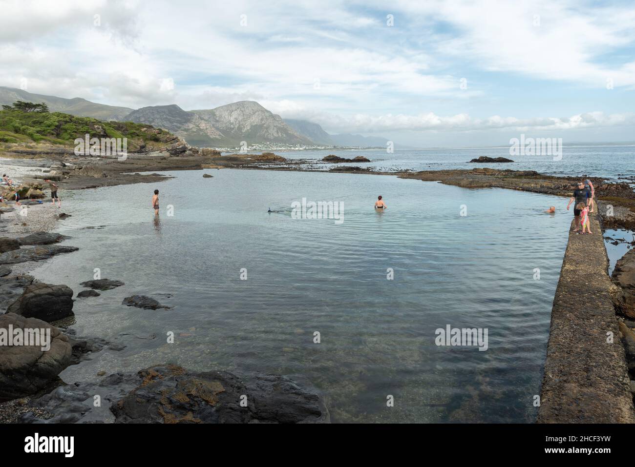 The Marine Tidal Pool on Walker Bay at Hermanus, accessed from the ...