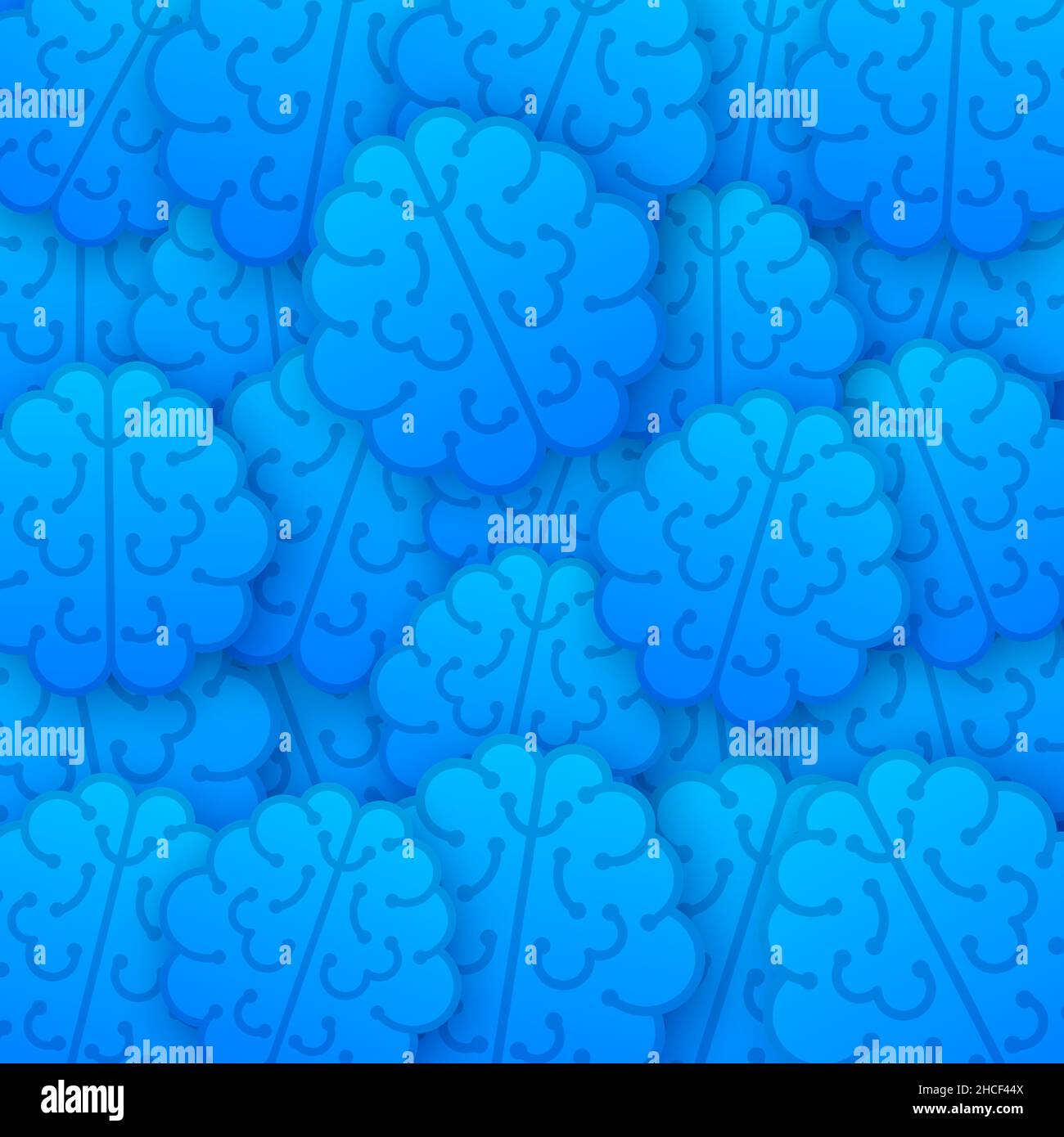 Human blue brain sticker pattern. Thinking process, brainstorming, good ...