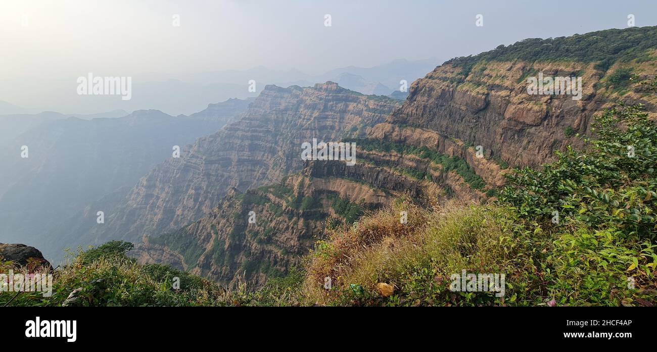 Mesmerizing view of the Mahabaleshwar Range of western ghats including ...