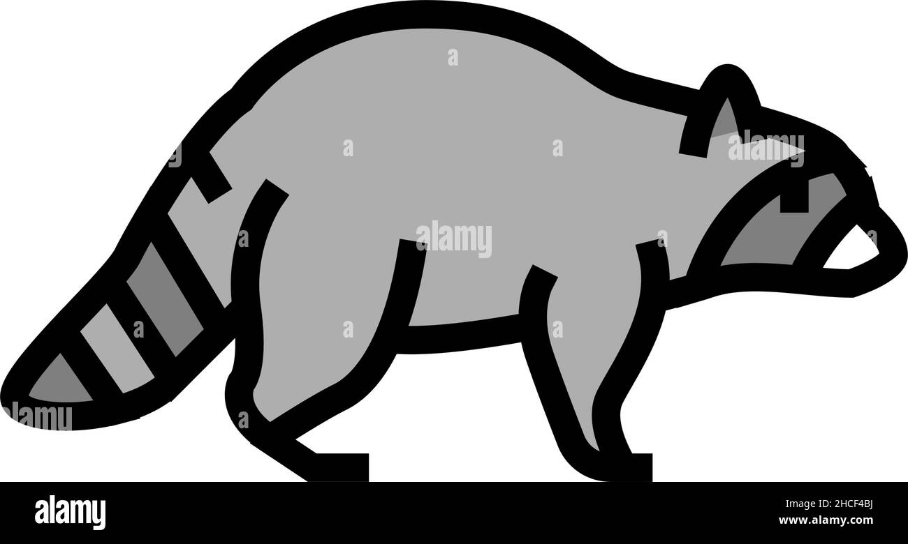 raccoon wild animal color icon vector illustration Stock Vector Image ...