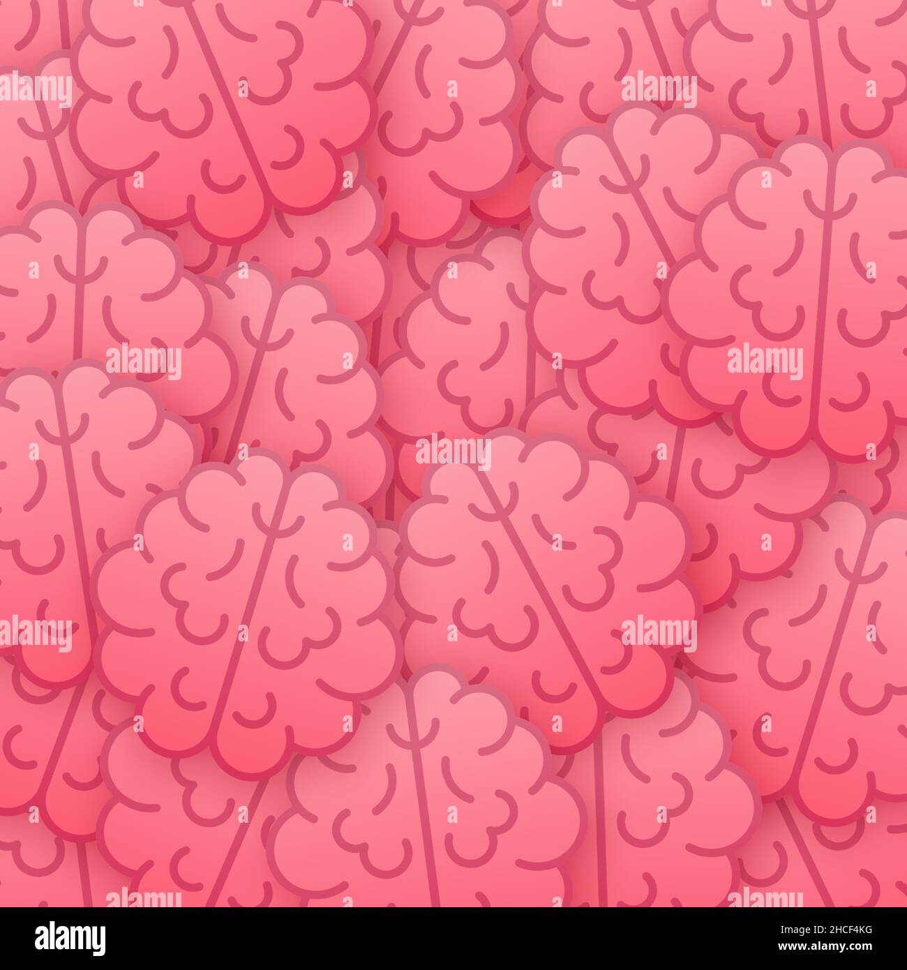 Human pink brain sticker pattern. Thinking process, brainstorming, good ...