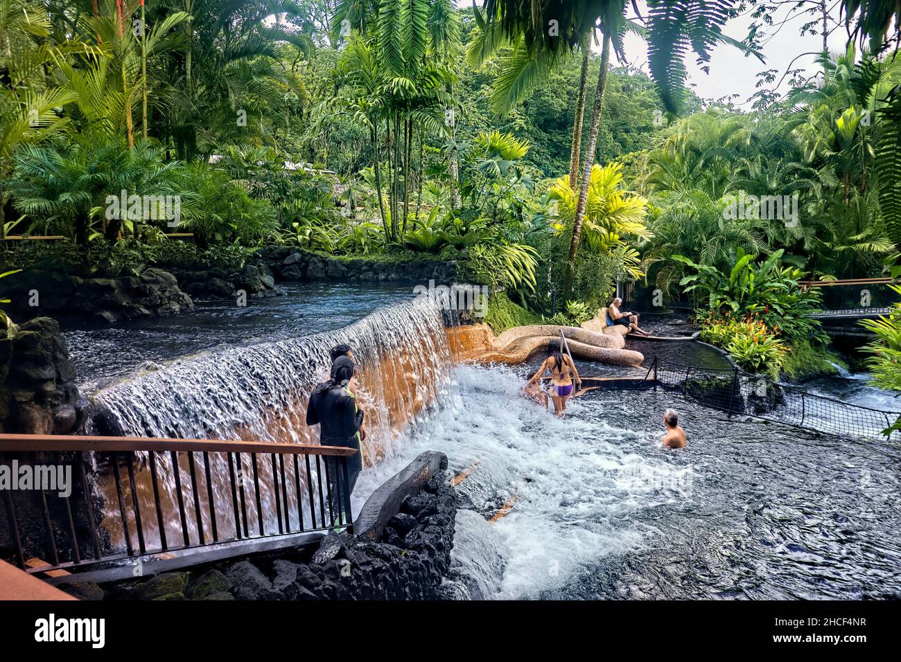 Enjoying a hot river at Tabacon Hot Springs, La Fortuna, Costa Rica ...