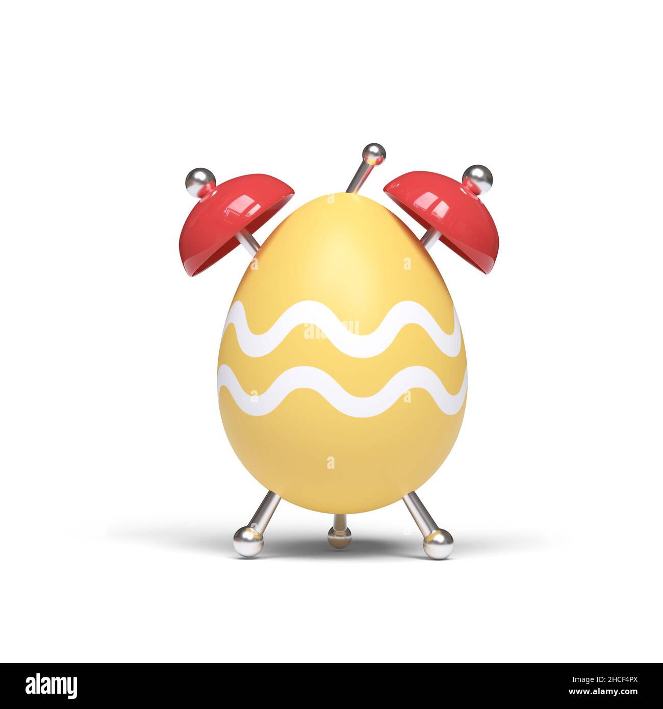 Easter egg alarm concept. 3D illustration Stock Photo - Alamy