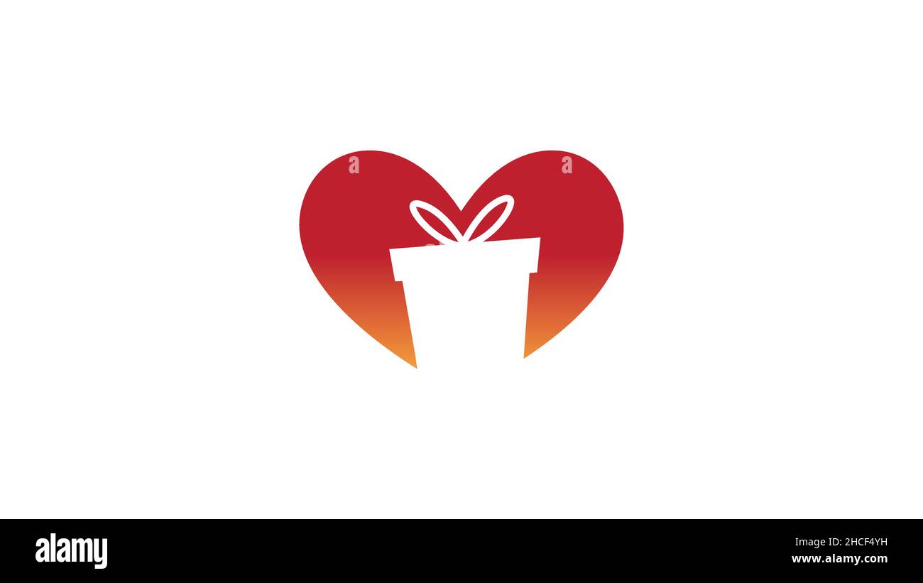 heart love symbol gift box package symbol logo vector icon Stock Vector ...