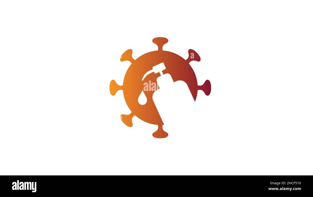 creative covid-19 coronavirus antibacterial bottle logo vector symbol ...