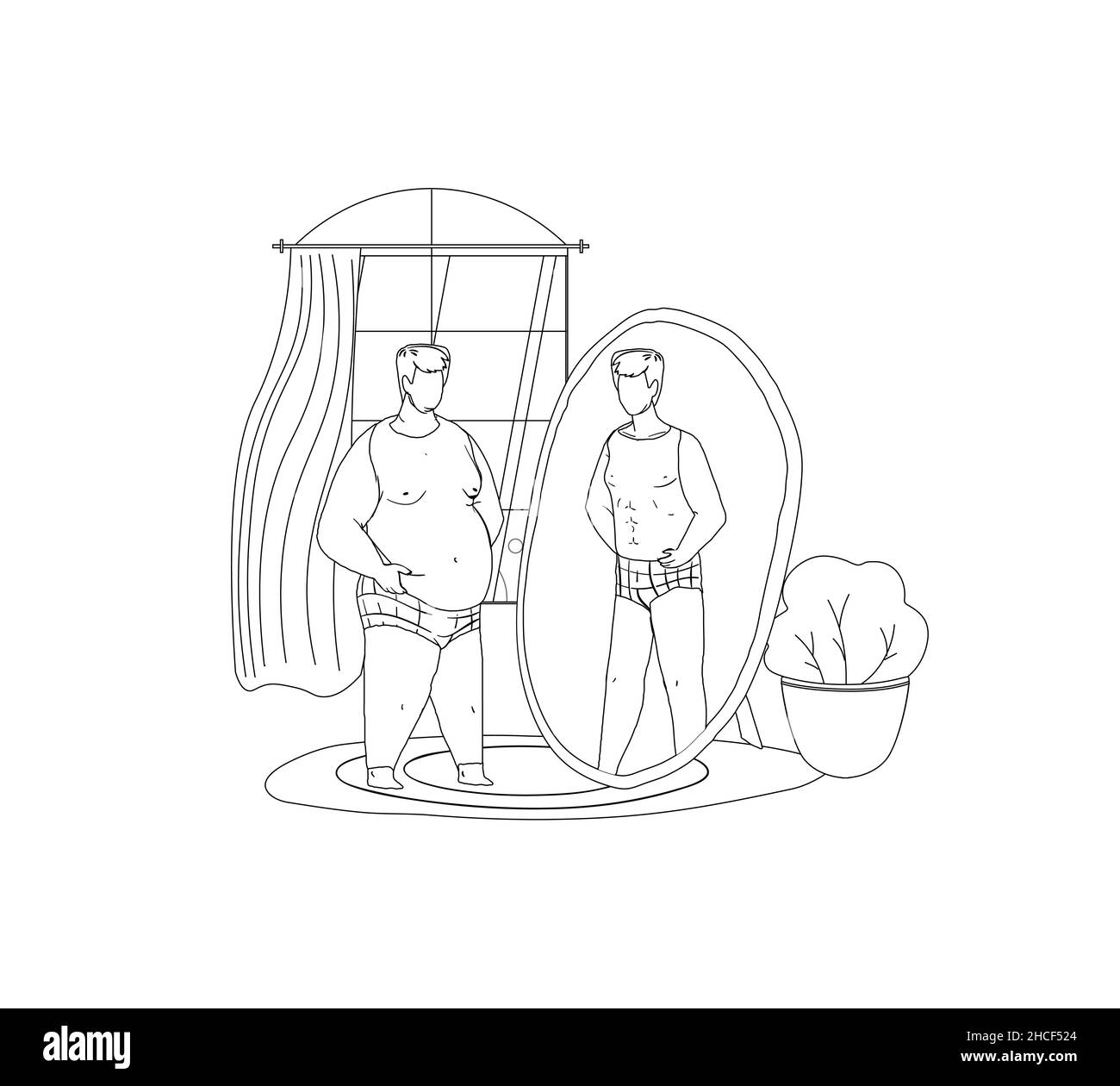 Man mirror belly not woman hi-res stock photography and images - Alamy