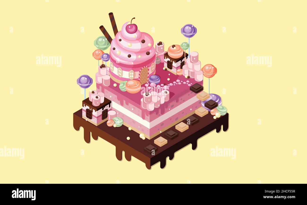 Isometric candy land Stock Vector Image & Art - Alamy