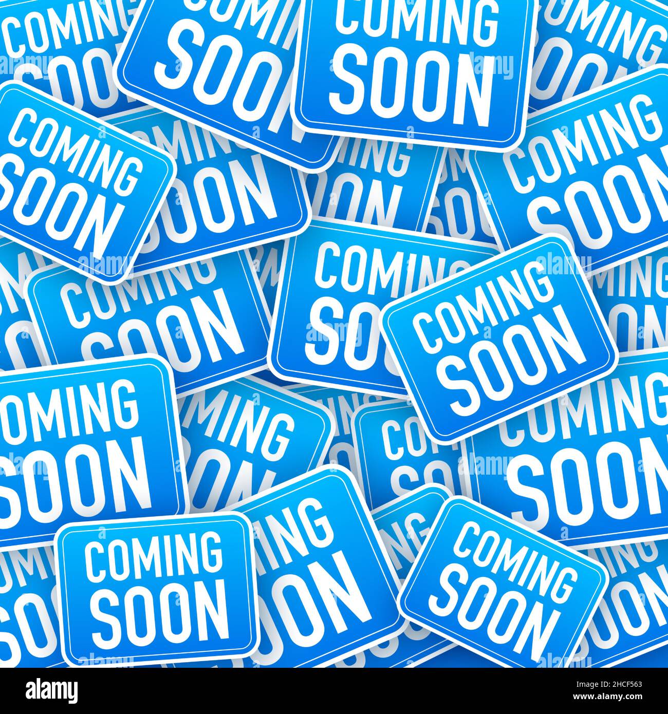 Coming soon hanging sign sticker pattern. Sign for door. Vector stock ...