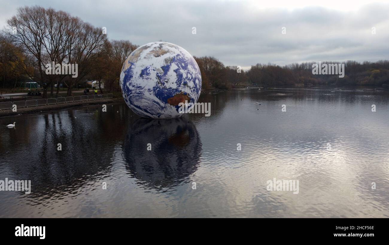 Floating Earth by Luke Jerram. Wigan, United Kingdom Stock Photo - Alamy