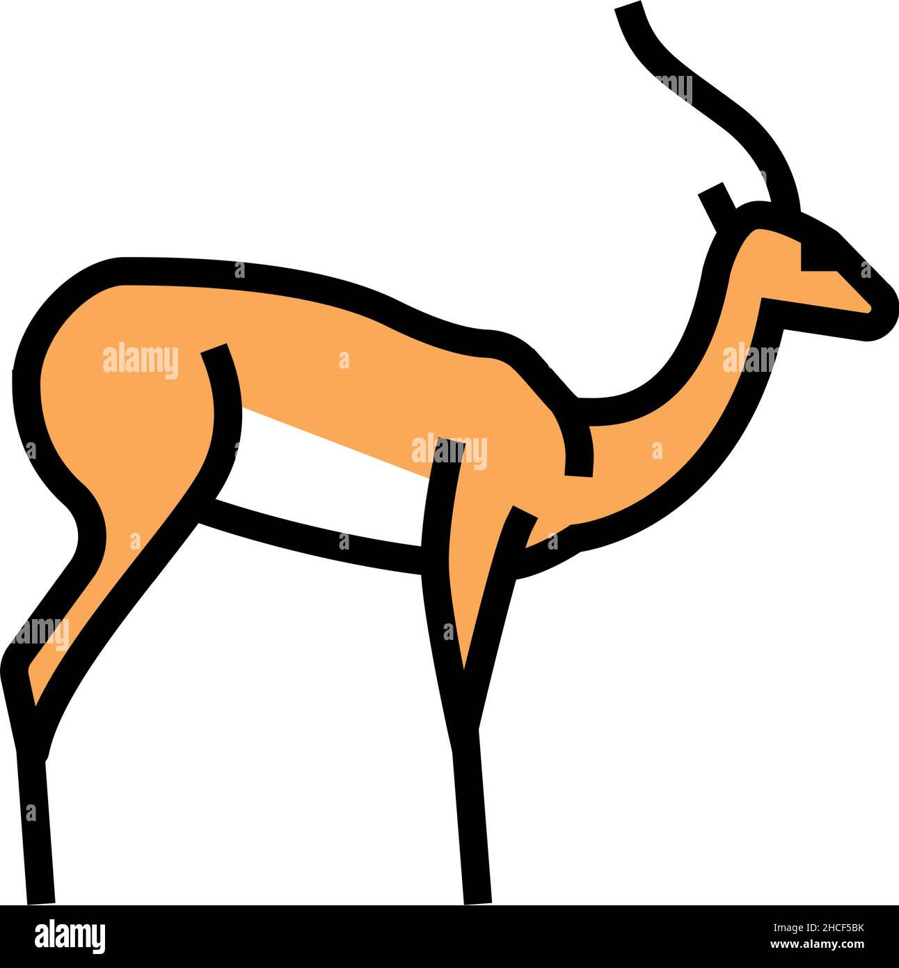 antelope wild animal color icon vector illustration Stock Vector Image ...