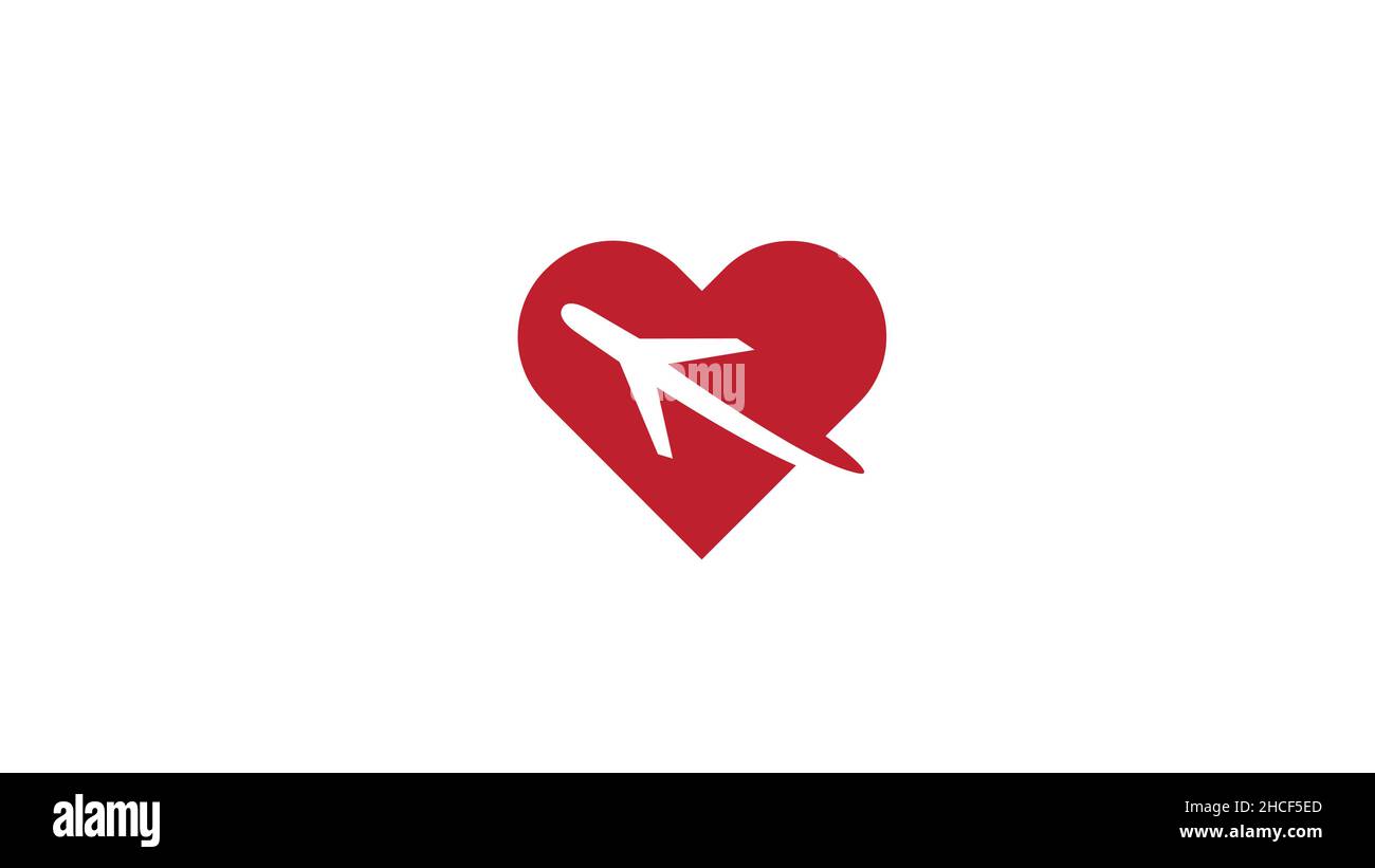 Creative airplane heart logo Vector symbol Illustration Stock Vector ...
