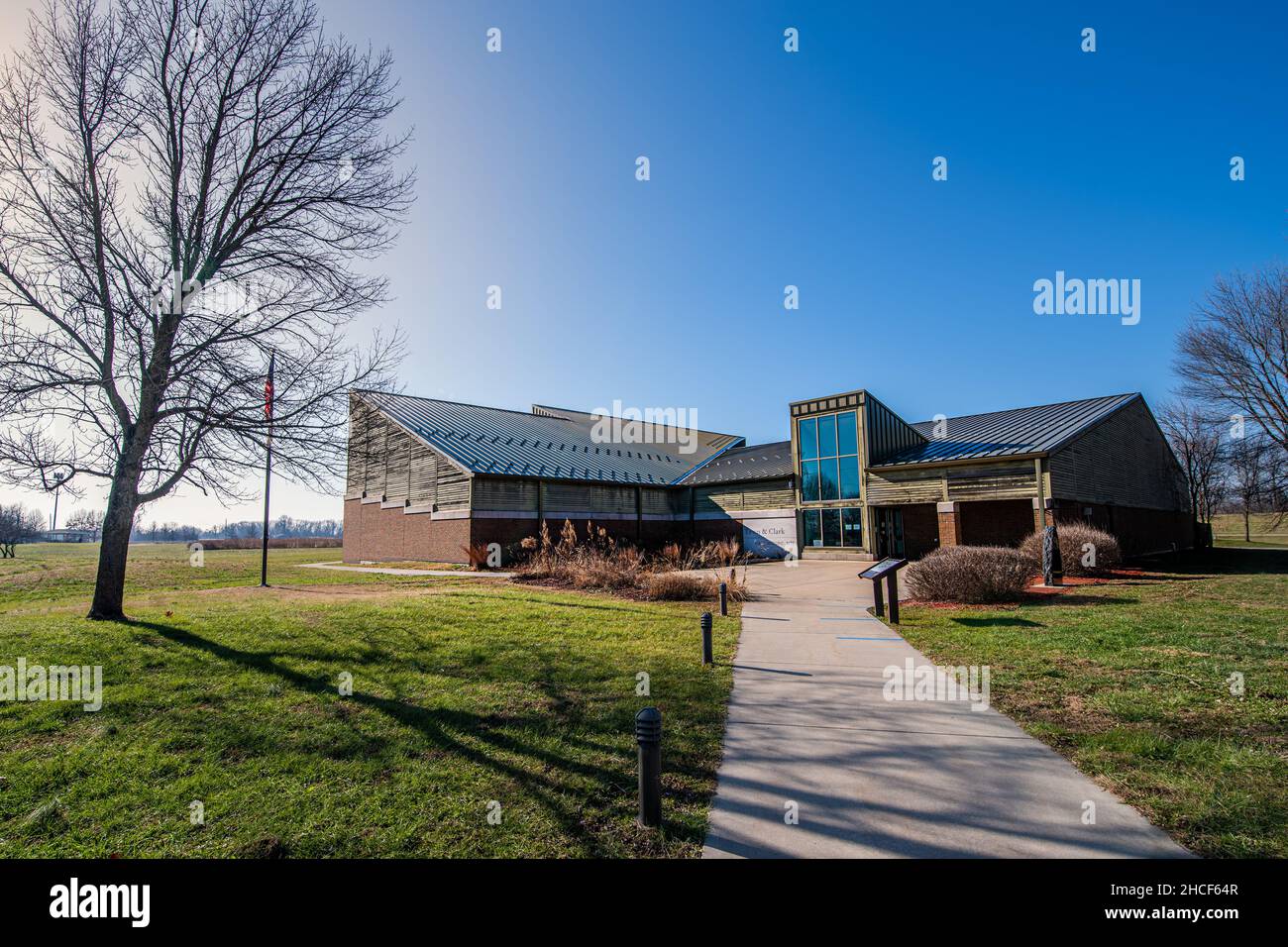 Hartford, IL—Dec 20, 2021; Front view of Lewis and Clark State Historic ...