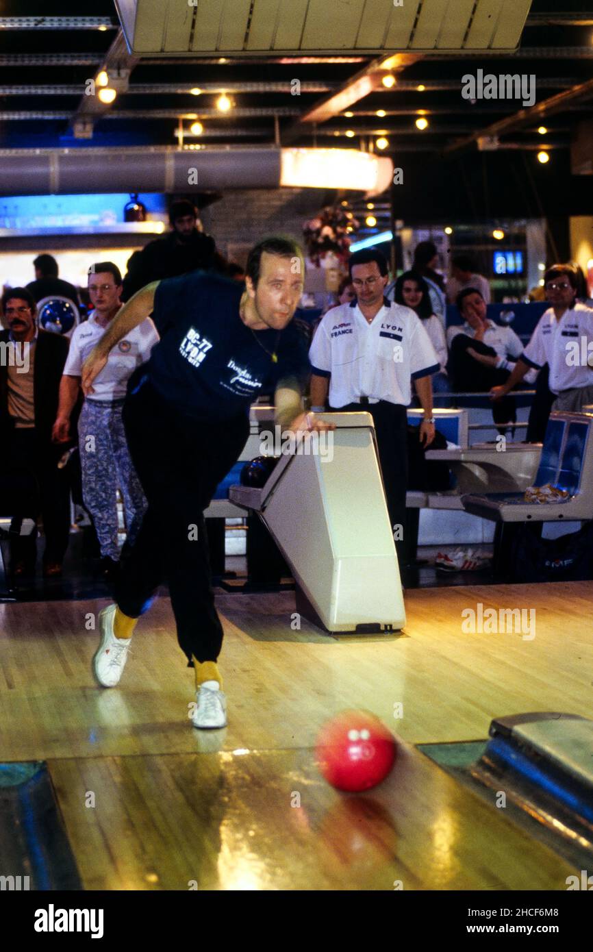 Archives 90oes: Bowling players, Lyon, France, 1995 Stock Photo - Alamy