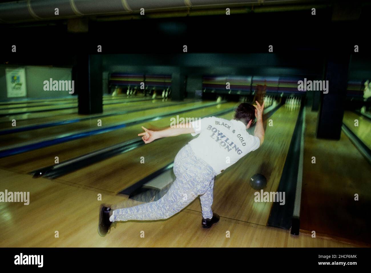 Archives 90oes: Bowling players, Lyon, France, 1995 Stock Photo - Alamy