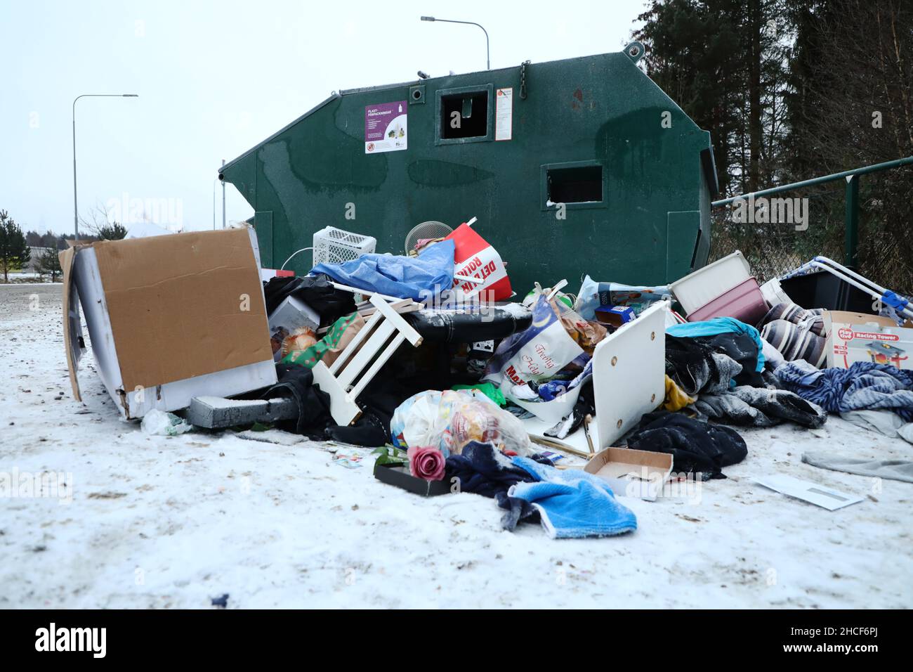 Here, waste is seen after Christmas at a recycling station, three days ...