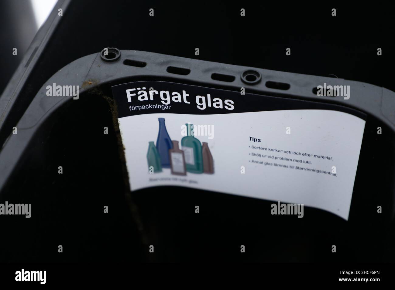 A dustbin with different bins to recycle the rubbish. Here a box for ...