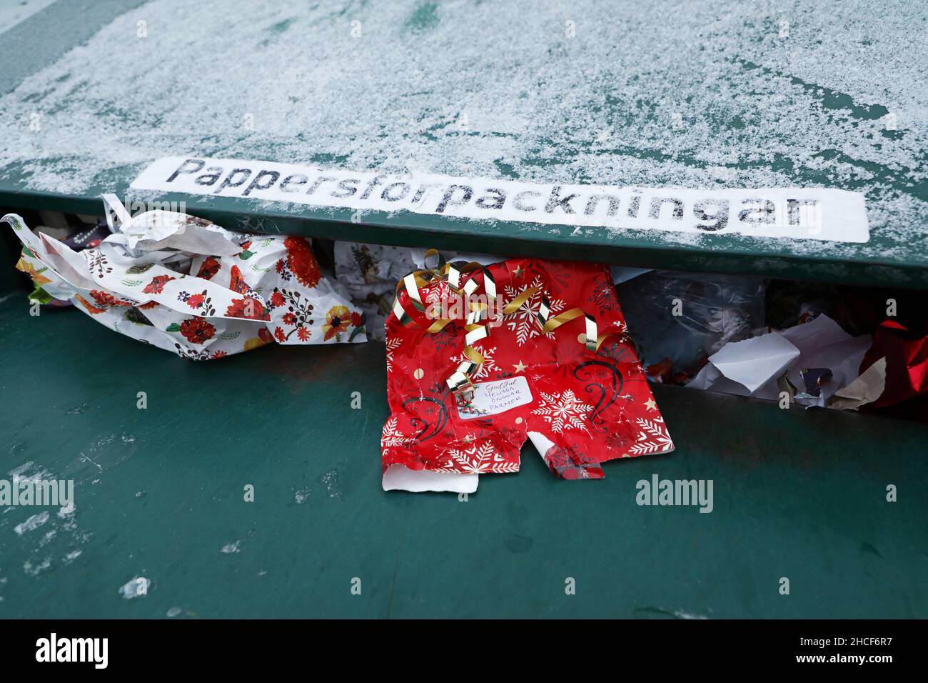 Here, waste is seen after Christmas at a recycling station, three days ...