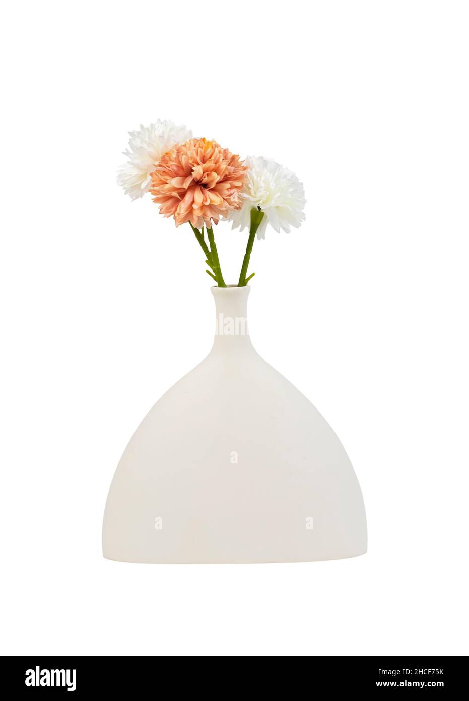 Flowers in vase. Modern posy, floral bouquet isolated on white ...