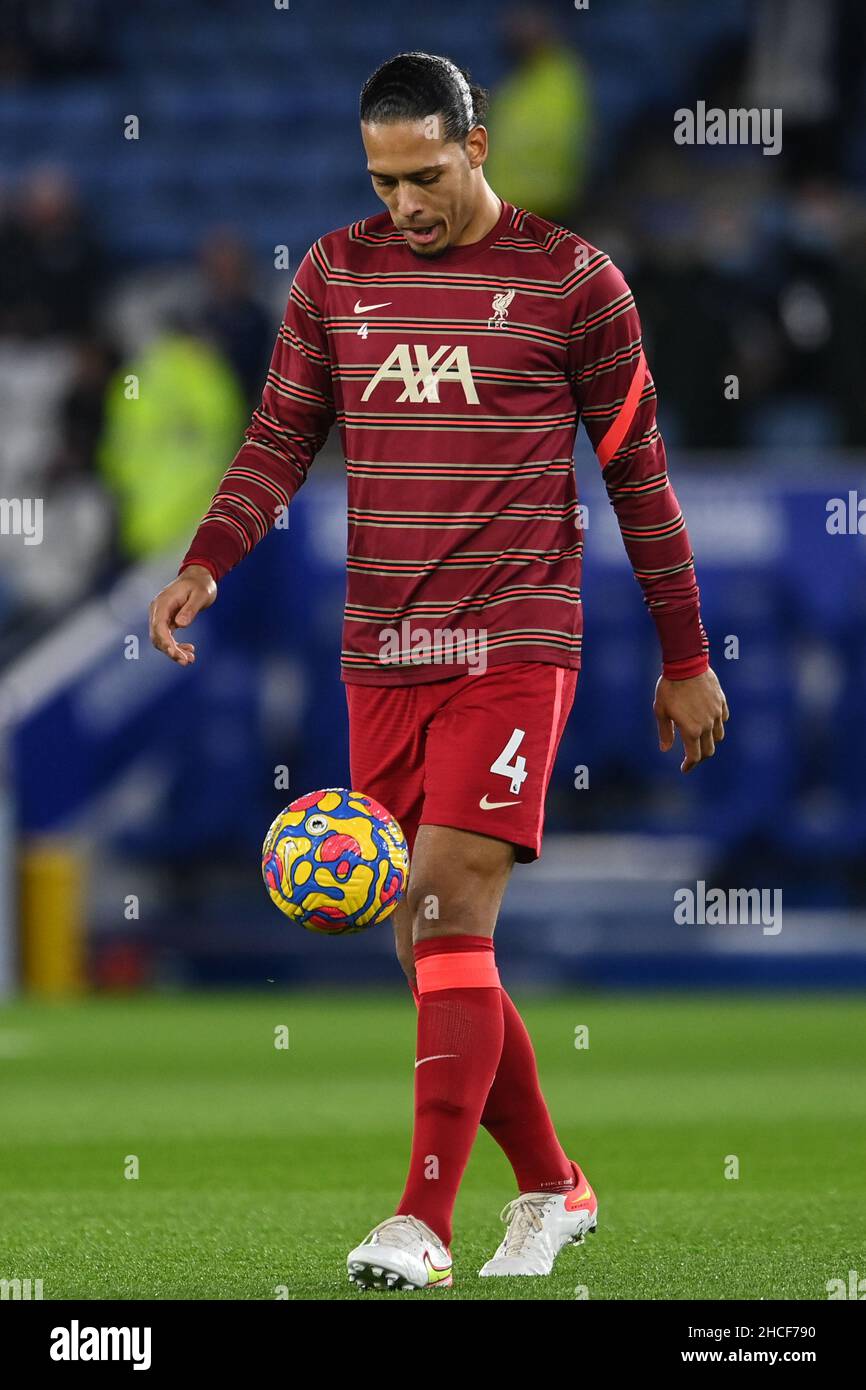 Virgil van Dijk #4 of Liverpool during the pre-game warmup Stock Photo ...