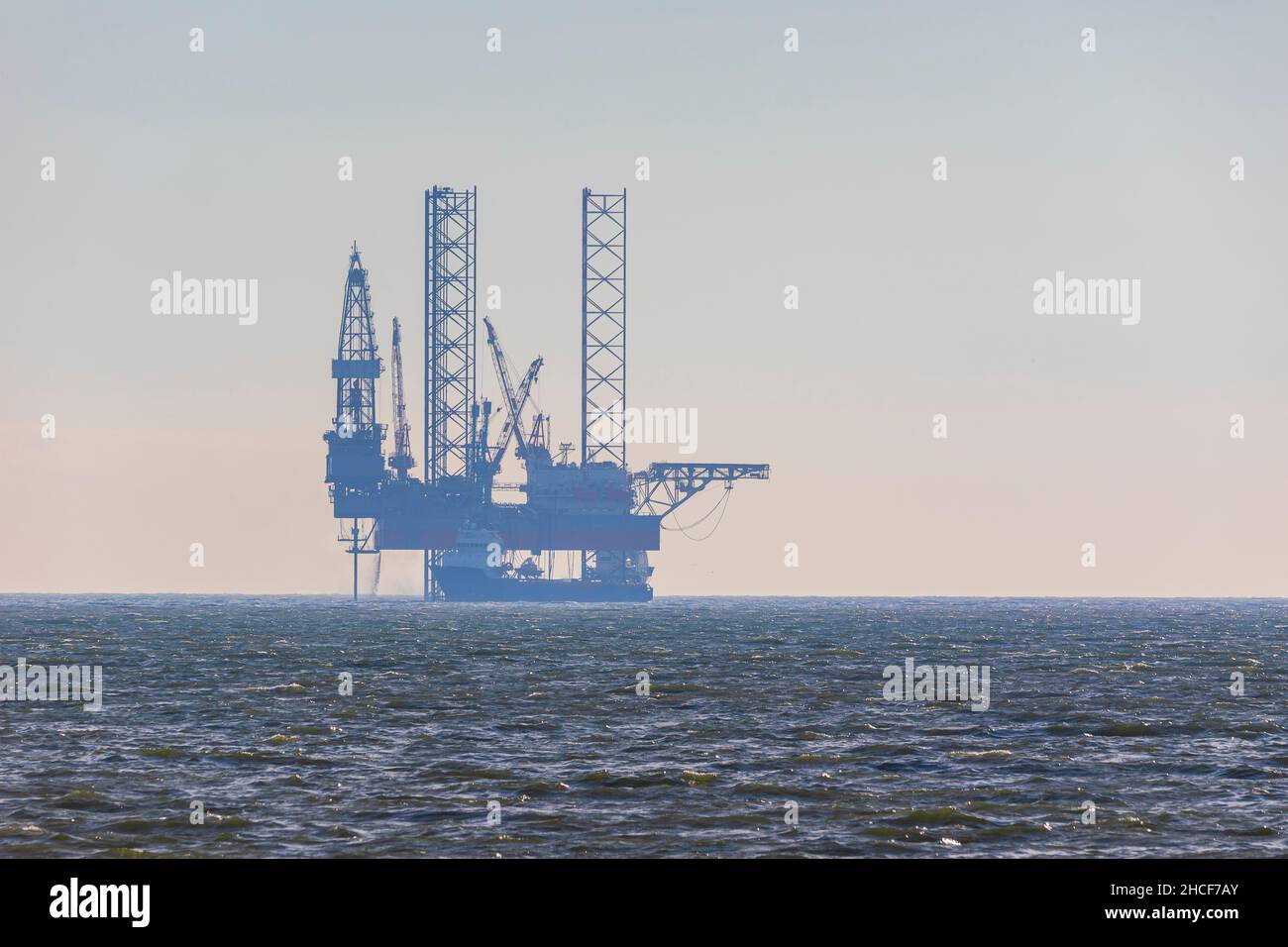 Deepwater oil platform on the open sea. Azerbaijan Stock Photo - Alamy