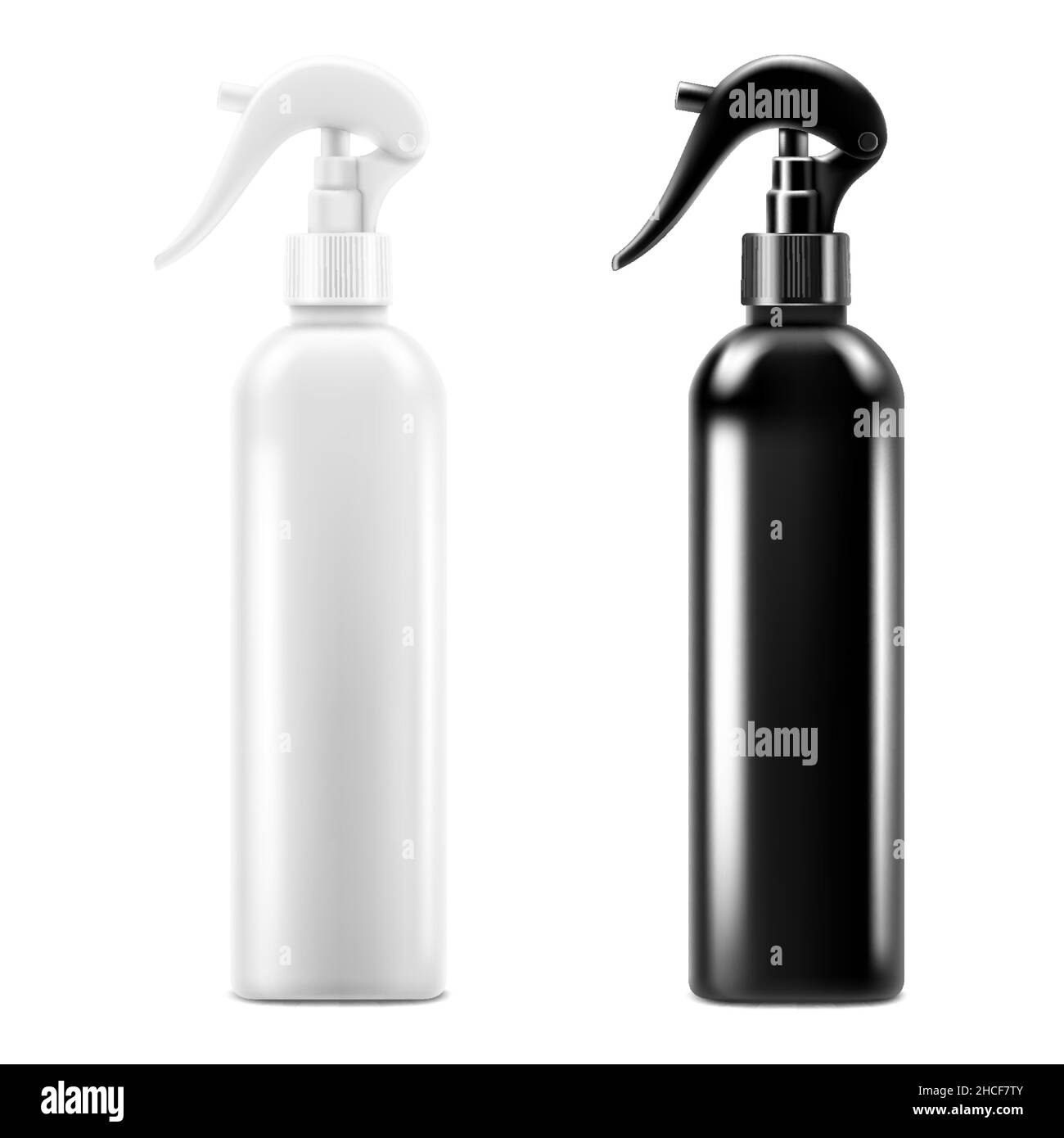 Bottles with atomizer. Mock up bottles cosmetic or medical vial, flask ...