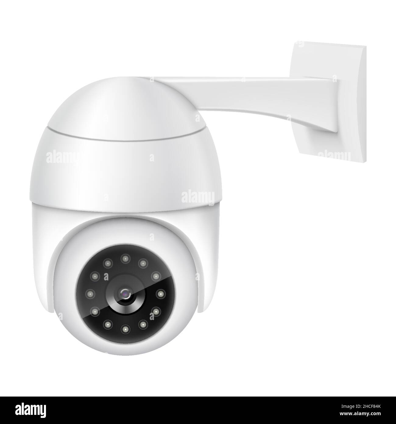 Security camera. White CCTV surveillance system. Monitoring, guard ...