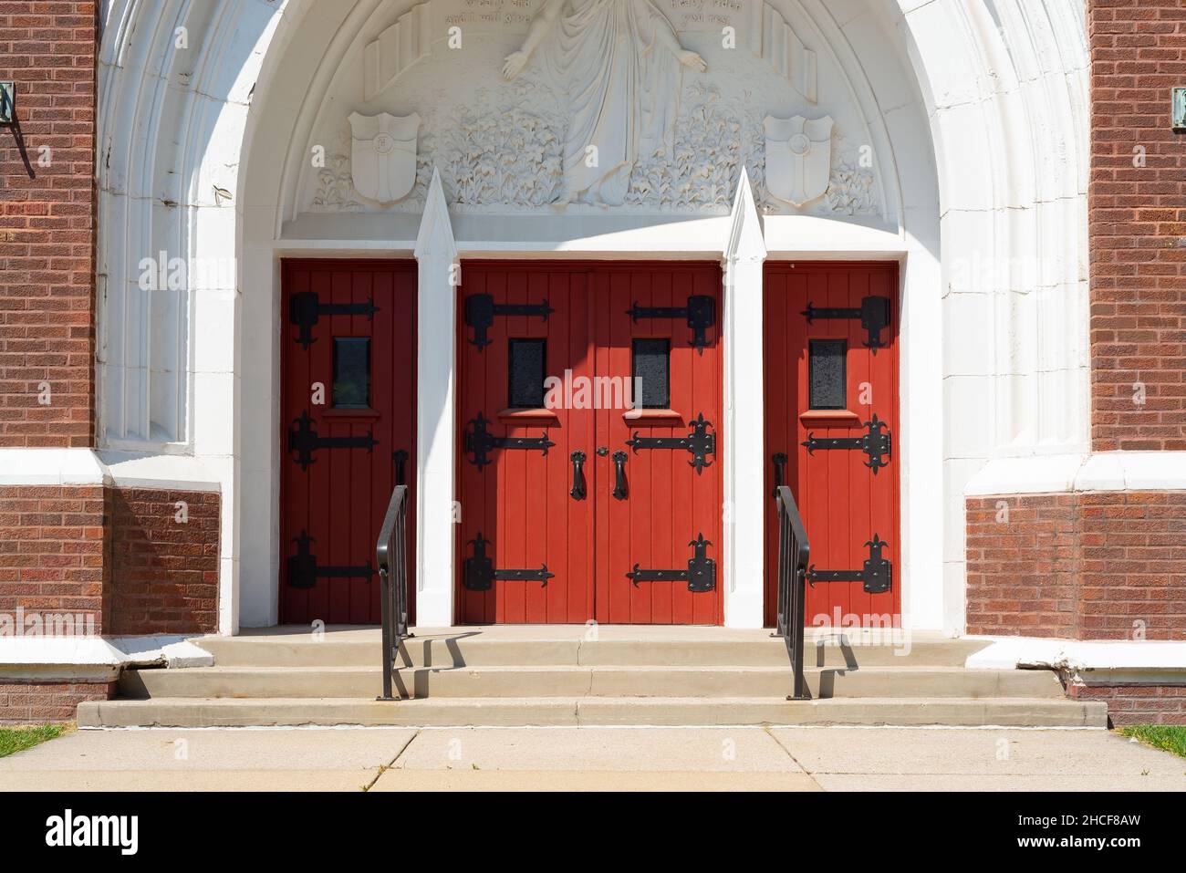Closed doors at old church entrance Stock Photo - Alamy