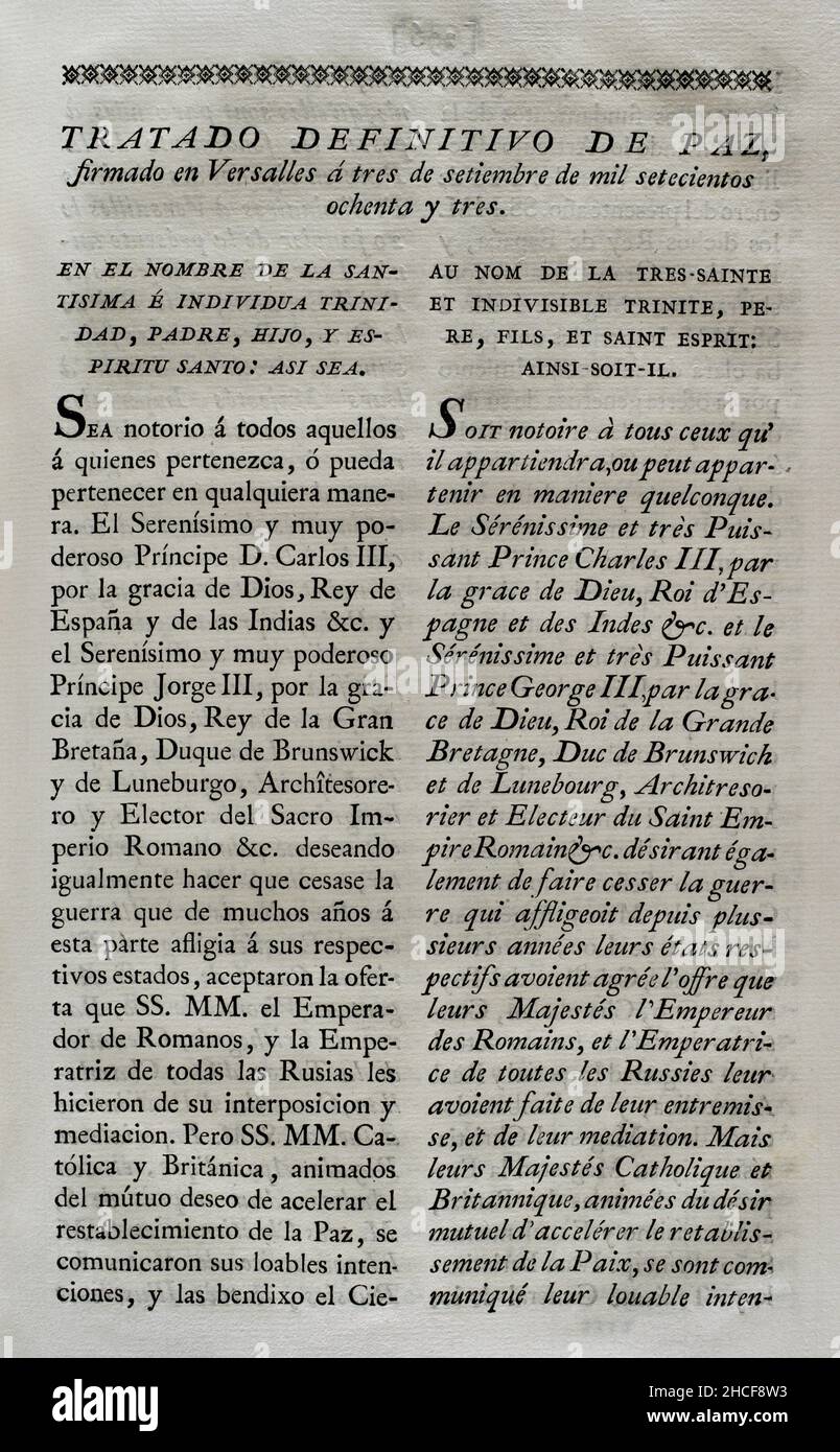 Treaty of versailles 1783 hi-res stock photography and images - Alamy