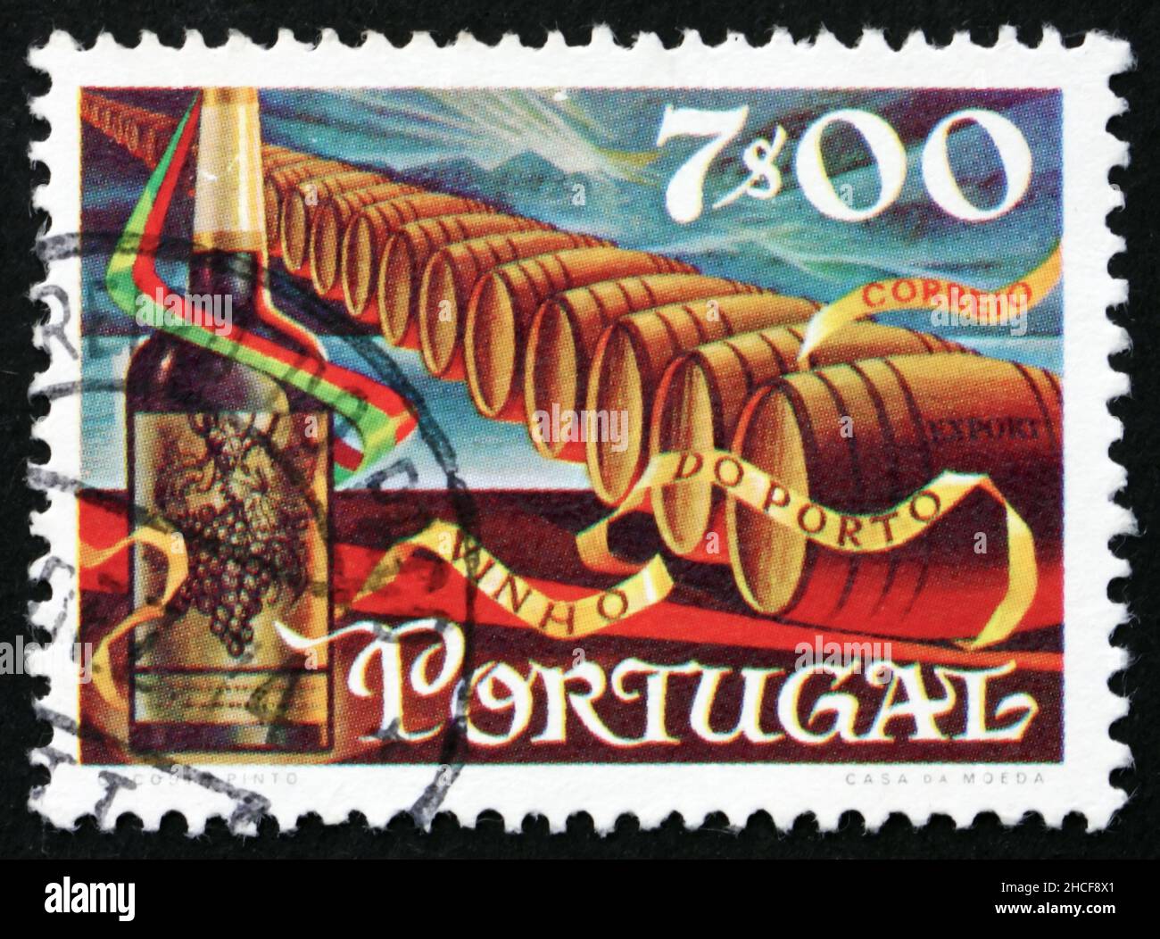PORTUGAL - CIRCA 1970: a stamp printed in the Portugal shows Wine ...