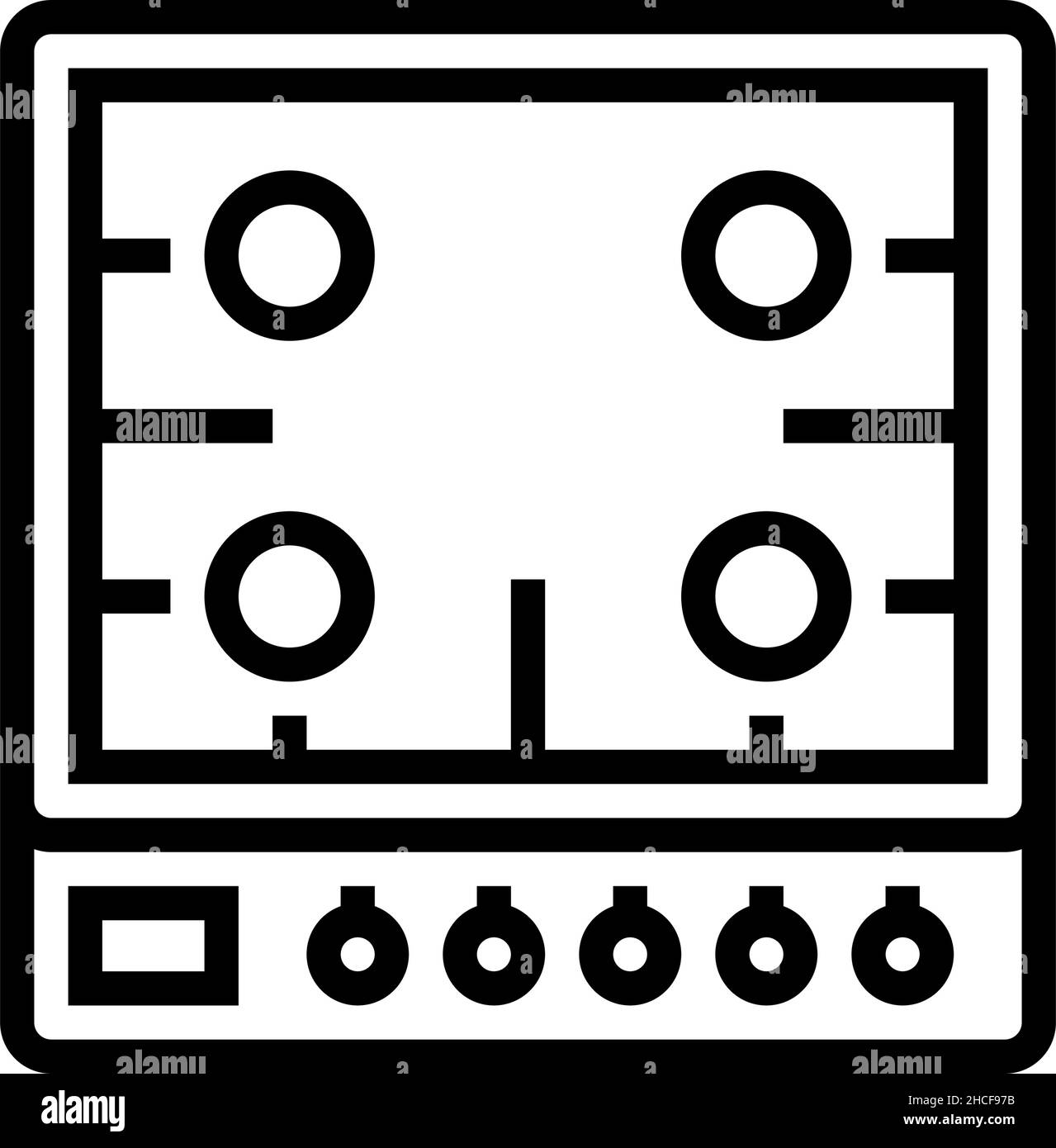 gas cooktop line icon vector illustration Stock Vector Image & Art - Alamy
