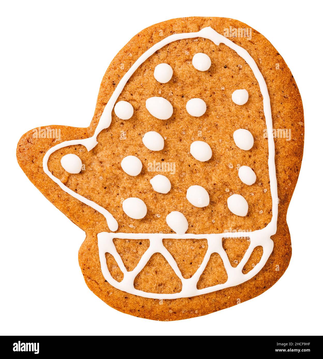 Christmas gingerbread isolated on white background. Cookies mitten ...