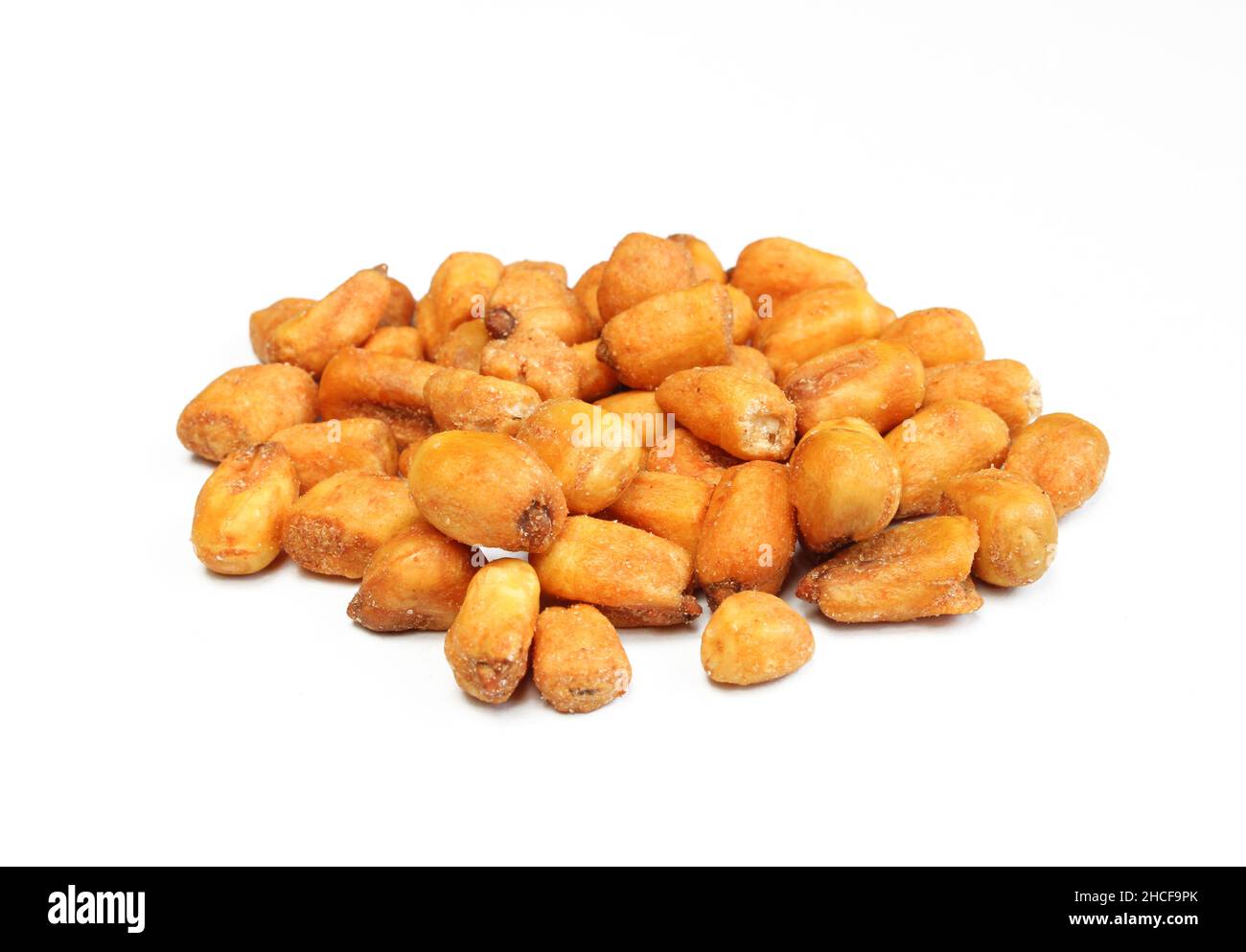 Pile of roasted corn seeds isolated on white background. Crunchy and ...