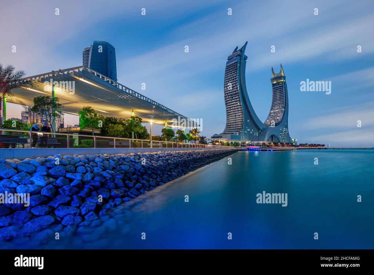 Newly Build Katara Tower Building In Lusail Marina Stock Photo - Alamy