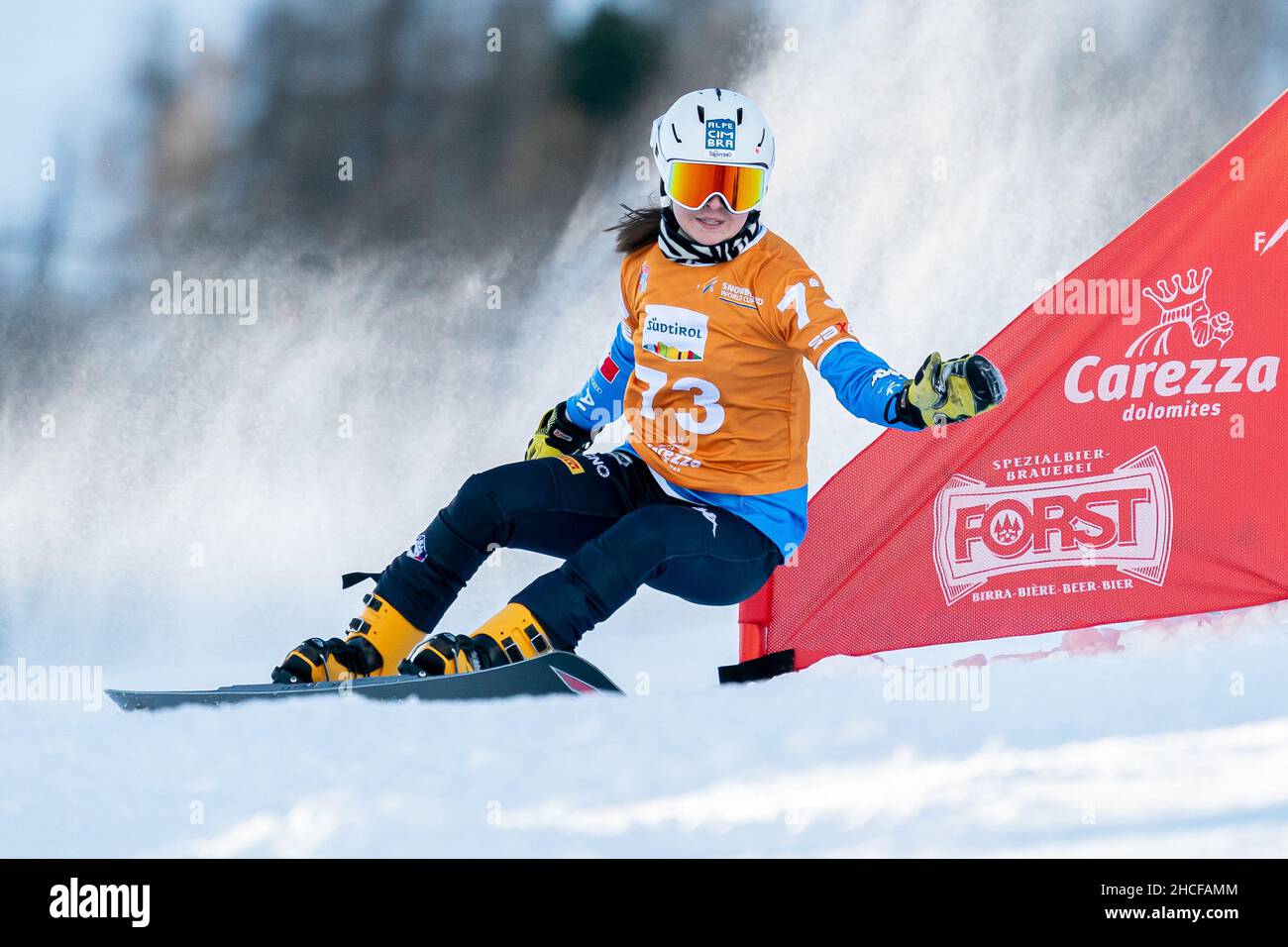 VALLE Sofia (ITA) competing in the Fis Snowboard World Cup 2022 Women's Parallel Giant Slalom on ...