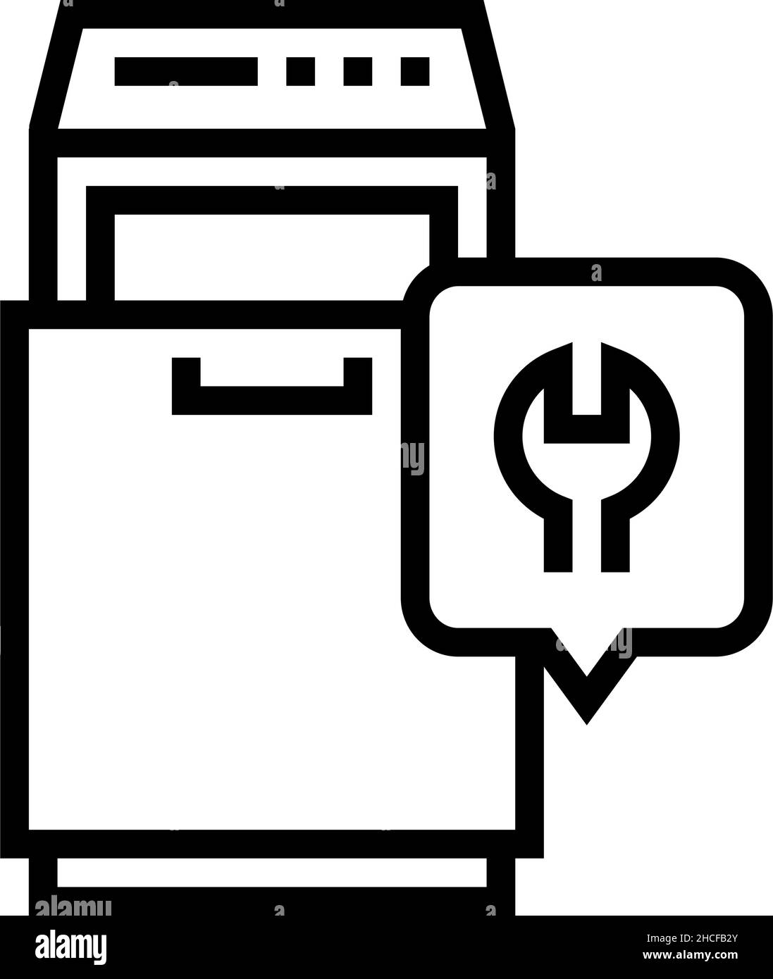 trash compactor repair line icon vector illustration Stock Vector Image ...