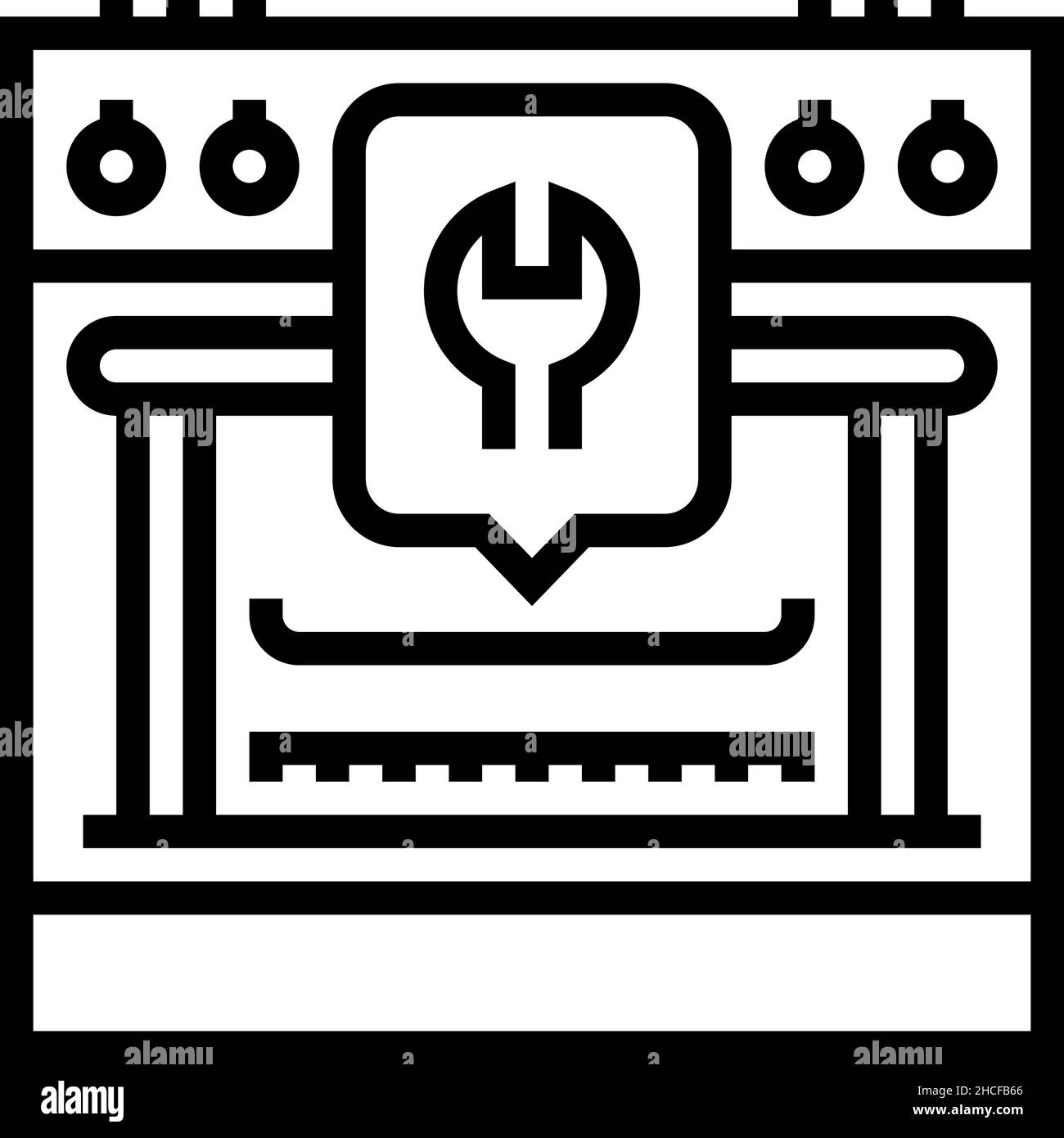 gas range repair line icon vector illustration Stock Vector Image & Art ...