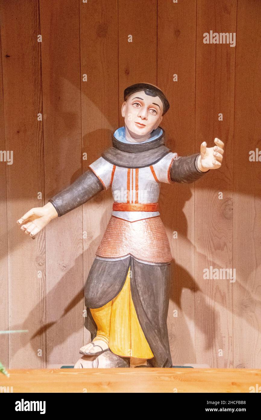 A statute of a friar displayed in Mission San Juan Stock Photo - Alamy