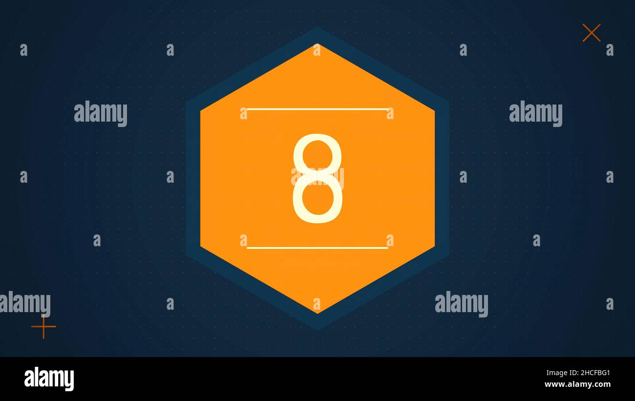 Countdown leader graphic with amazing white graphic hexagons 25 to 0 ...