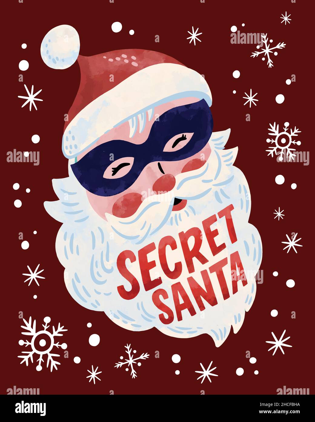 watercolor secret santa abstract design vector illustration Stock ...