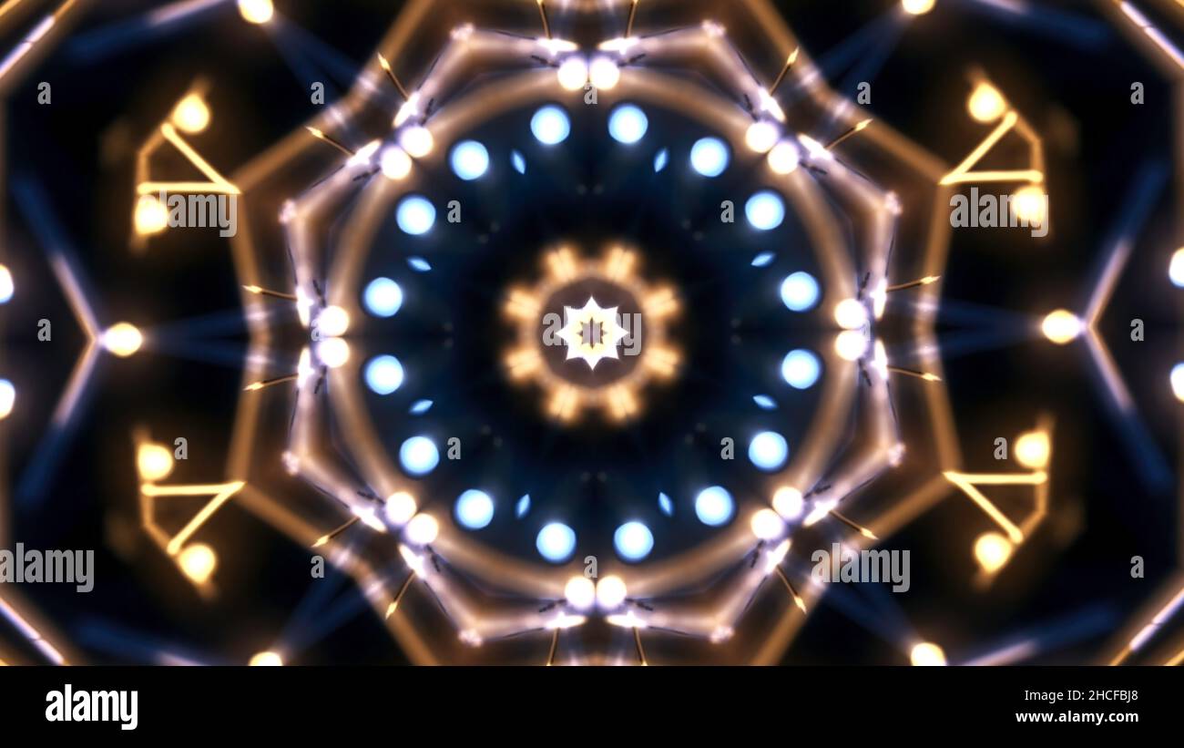 Abstract kaleidoscope motion graphics. Beautiful starry pattern in ...