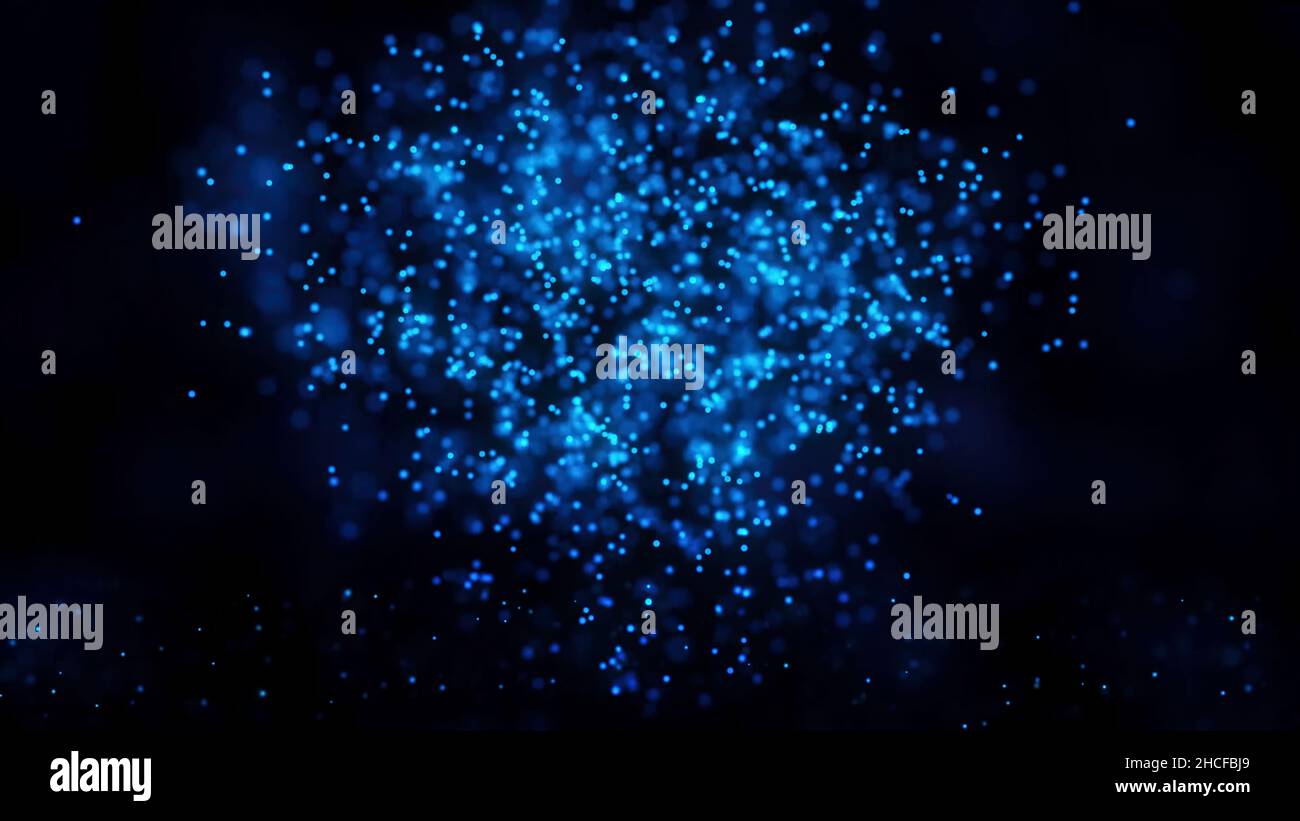 Animation of flying flickering particles form a wifi sign or internet ...